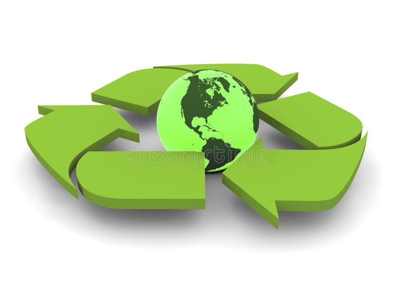 Recycling symbol and earth stock illustration. Illustration of advice ...