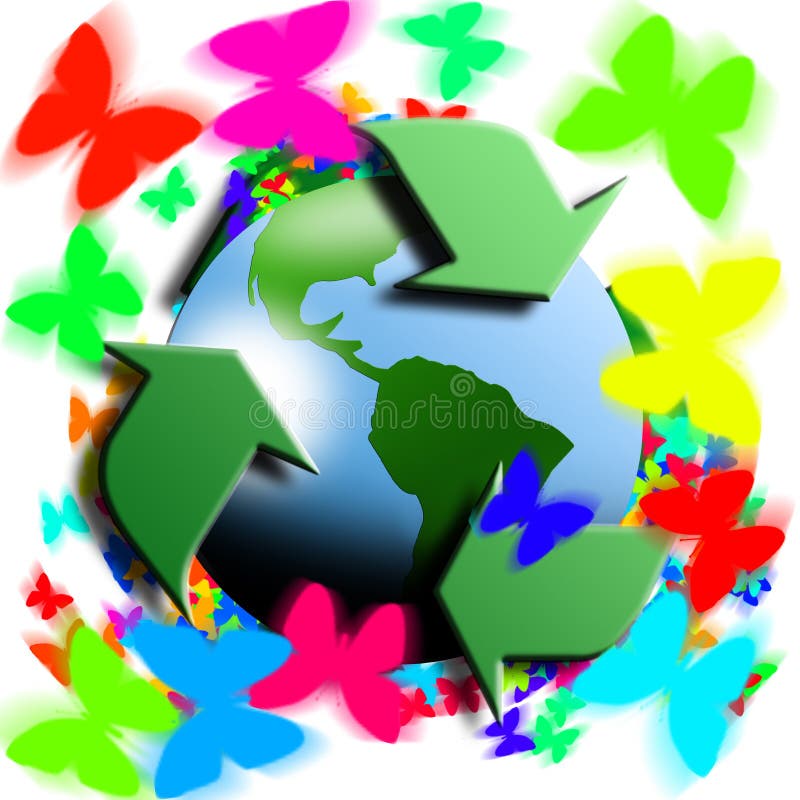 Recycling Symbol With Earth In The Center Picture. Image: 8363633