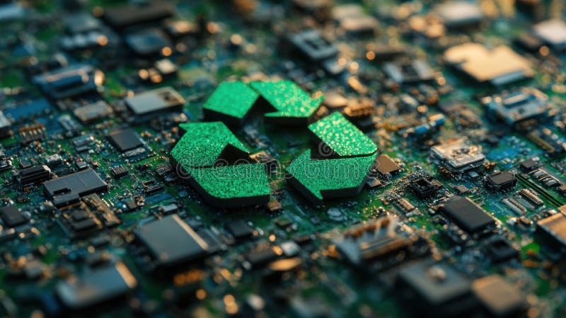 Recycling Symbol on Electronic Circuit Boards Promoting E Waste ...