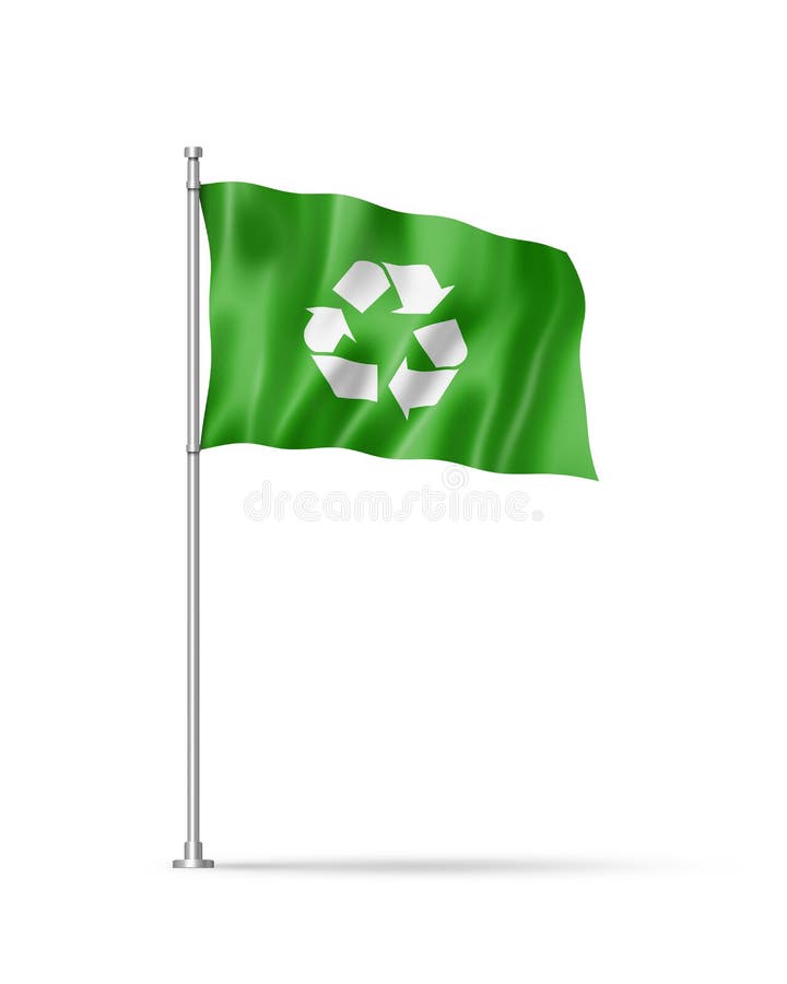Recycling Symbol Flag Isolated on White Stock Illustration ...