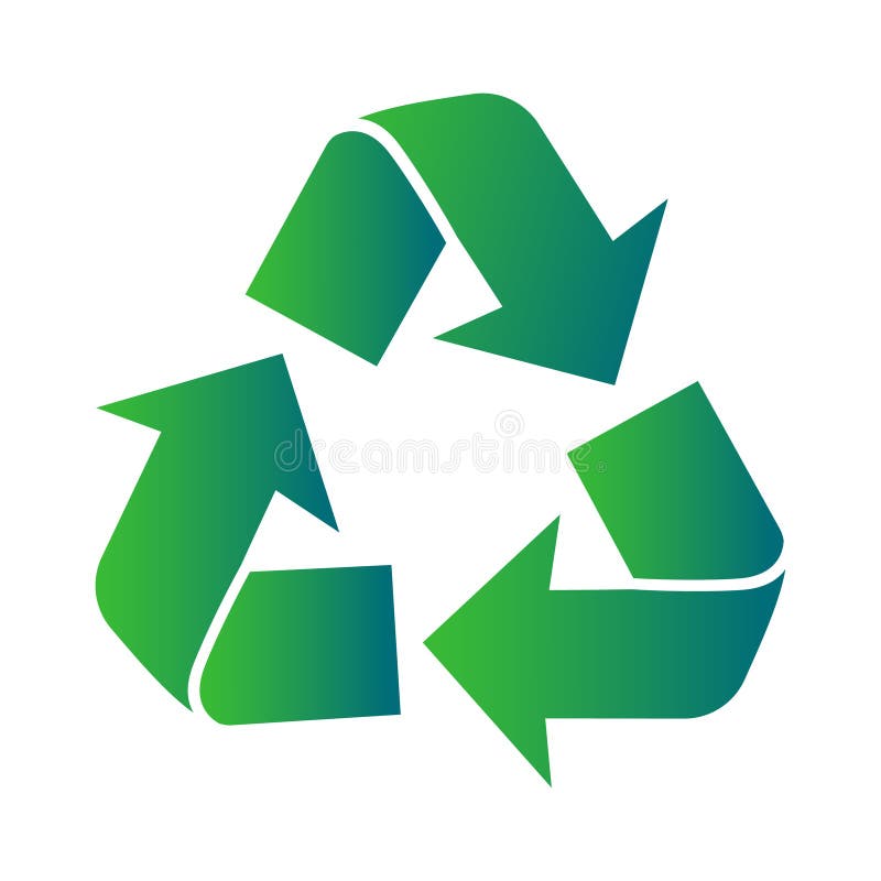 Recycling Symbol, Gradient Green Blue Stock Illustration - Illustration ...