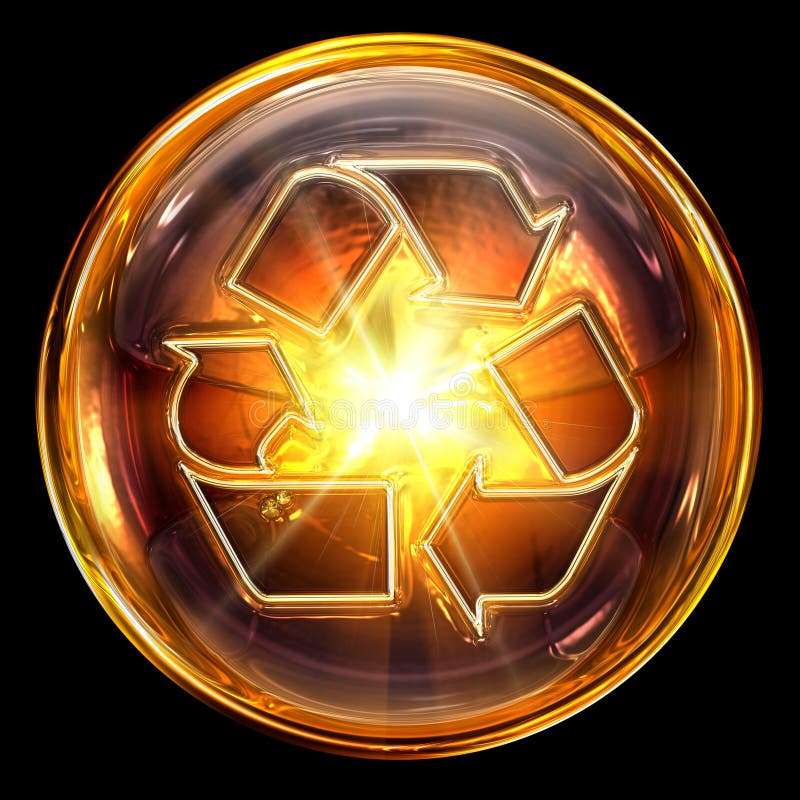 Recycling symbol icon blue stock illustration. Illustration of button ...