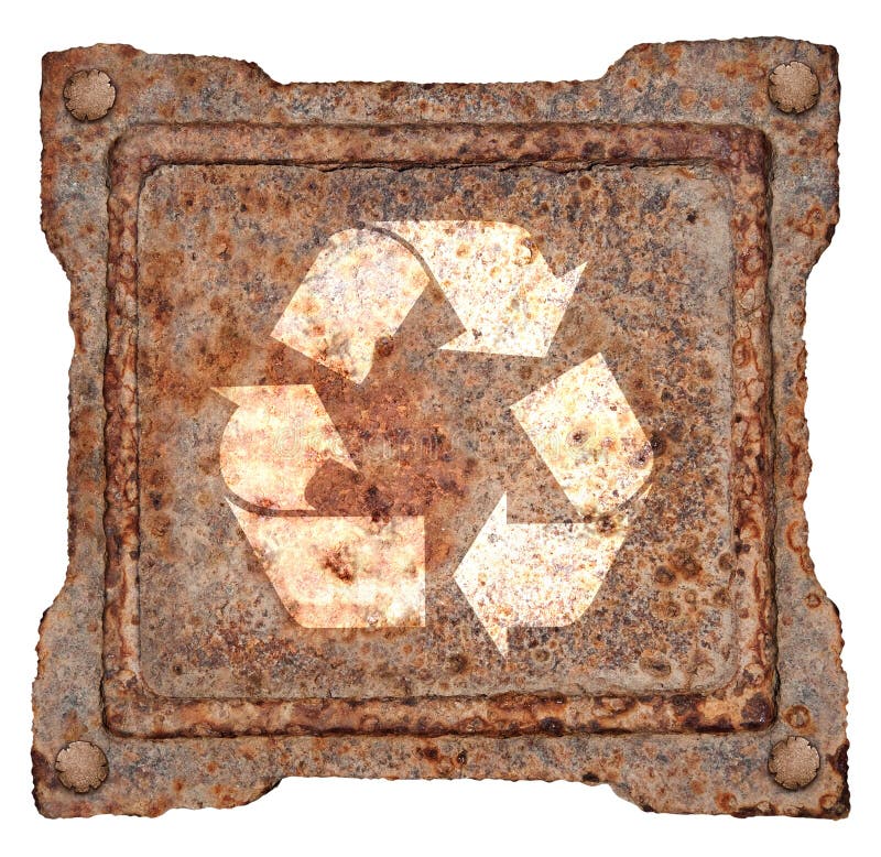 Recycling Symbol Icon Old Metal. Stock Photo - Image of button, icon ...
