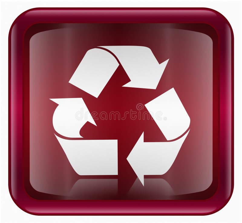 Recycling symbol icon blue stock illustration. Illustration of button ...