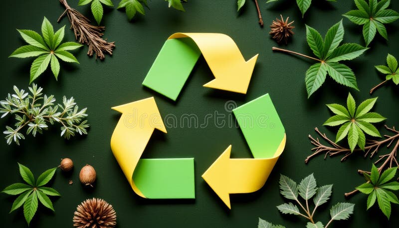 Recycling Symbol of Leaves and Branches, Environmental Conservation ...