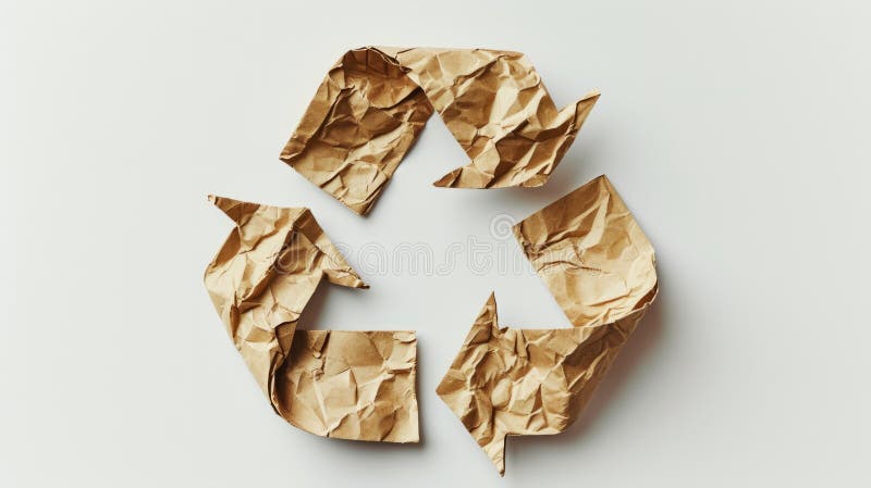Recycling Symbol Made with Brown Paper Stock Photo - Image of concept ...