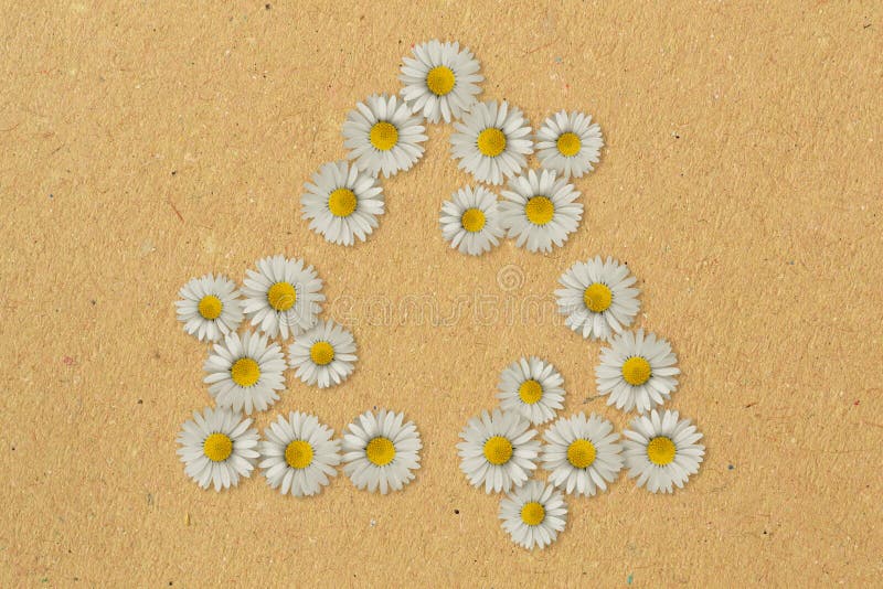 Recycling Symbol Made of Daisy Flowers - Concept of Ecology and ...