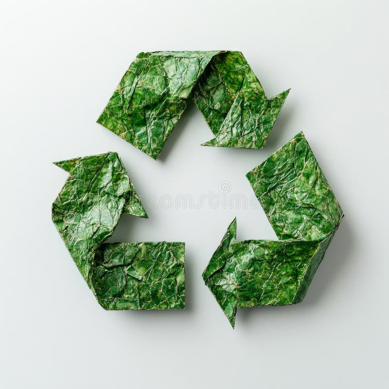 Recycling Symbol Made of Green Leafy Material. Stock Image - Image of ...