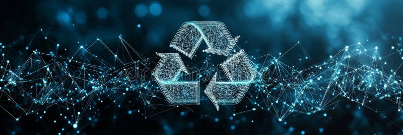 Recycling Symbol with Network Connections, Representing Sustainability ...