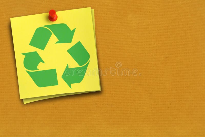 Recycling symbol on note stock photo. Image of icon, packaging - 3288838