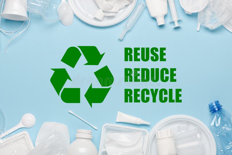 Recycling Symbol with Reuse Reduce Recycle Slogan Surrounded by Single ...