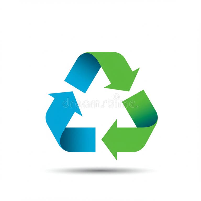 Recycling Symbol with Three Arrows Forming a Triangular Loop. Two ...