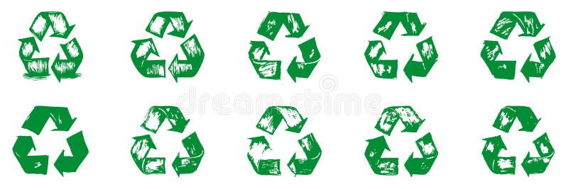 Recycling Symbol Variations Silhouette Set Stock Illustrations – 6 ...