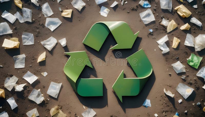 Recycling Symbol. Waste Processing Stock Illustration - Illustration of ...