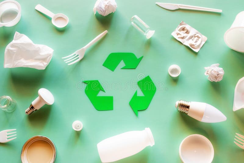 Recycling Symbol, Waste Sorting, Recycling Sign and Different Types of ... Recycling Symbol, Waste Sorting, Recycling Sign and Different Types of ...
