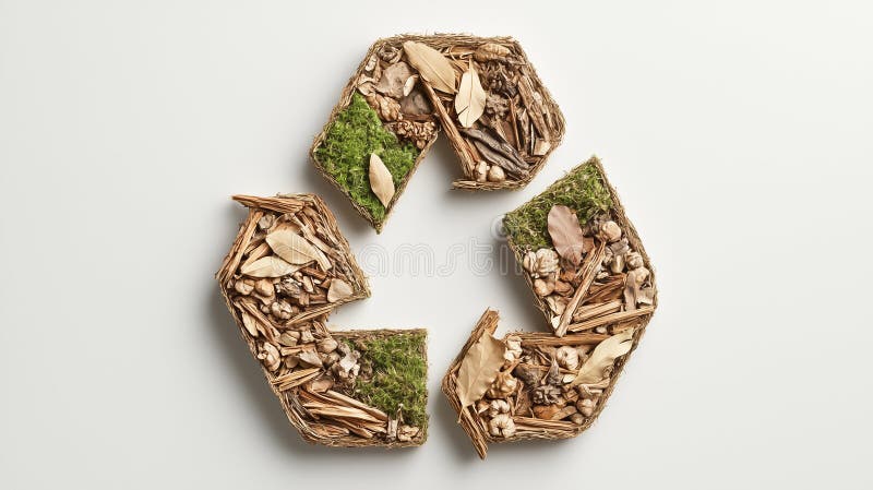 Recycling Symbols Created with Organic Materials Emphasize a Commitment ...
