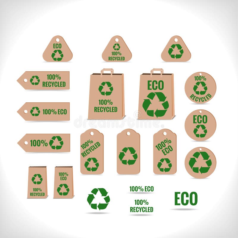 Recycling tags stock vector. Illustration of recycle - 26076470