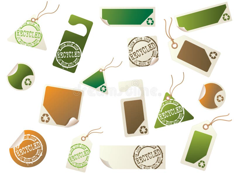 Recycling tags stock vector. Illustration of recycle, rubber - 8452455