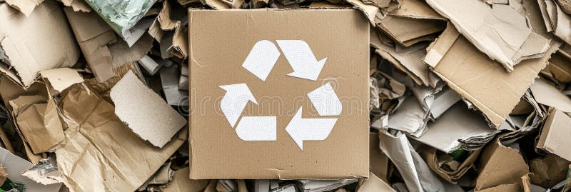 Recycling Theme with Cardboard Boxes and Symbol Icon Stock Illustration ...