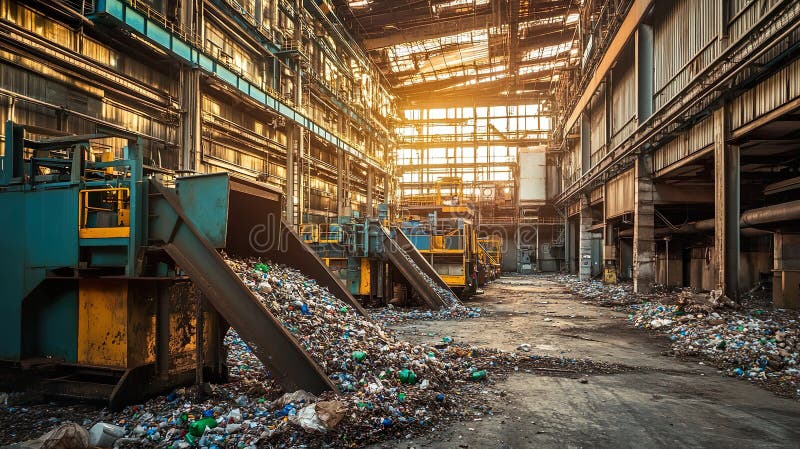 Recycling Trash Waste Management Facility Machines Processing Plastic ...