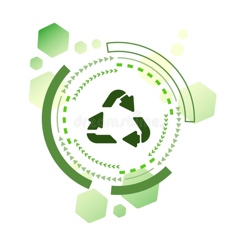 Recycling Vector Modern Sign. Recycling Icon in Hi-tech Circle Vector ...