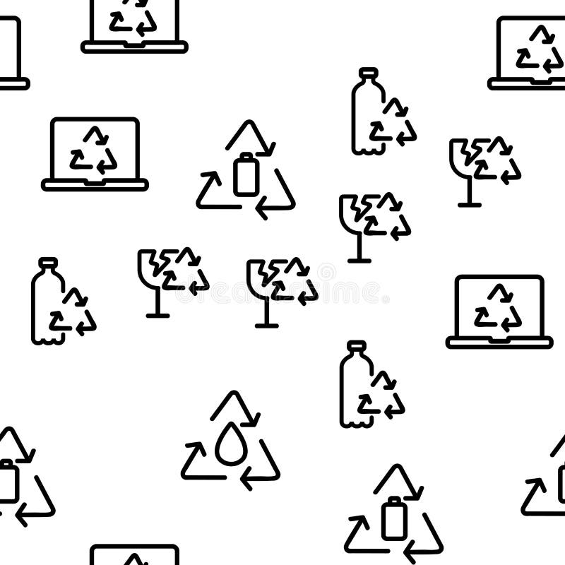 Recycling Vector Seamless Pattern Stock Vector - Illustration of ...
