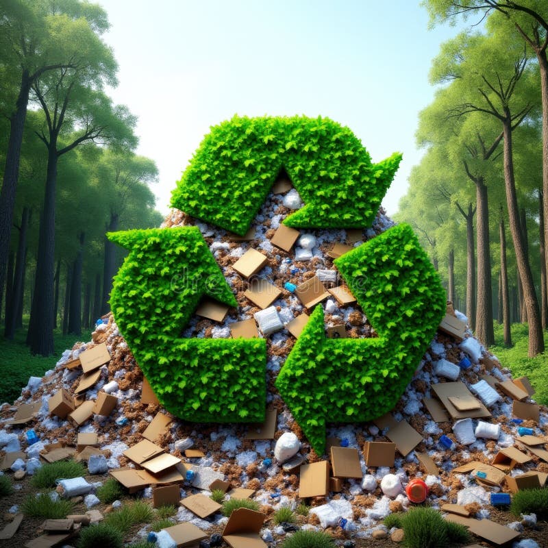 Recycling Waste Generative AI Stock Illustration - Illustration of ...