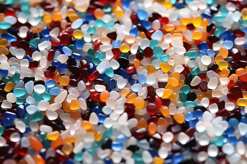 Plastic Polymer Granules. Stacks of a Plastic Polymer Granules ...