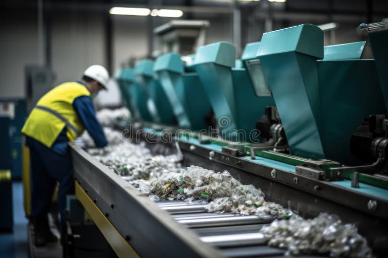 Recycling. Industry Plant for Processing Plastic. Recycling Concept ...