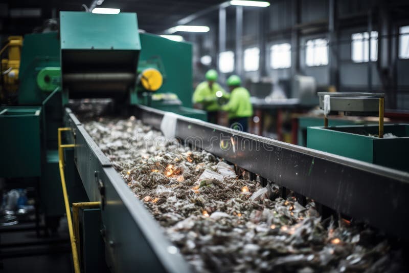 Recycling. Industry Plant for Processing Plastic. Recycling Concept ...