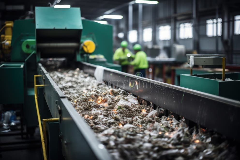 Recycling. Industry Plant for Processing Plastic. Recycling Concept ...