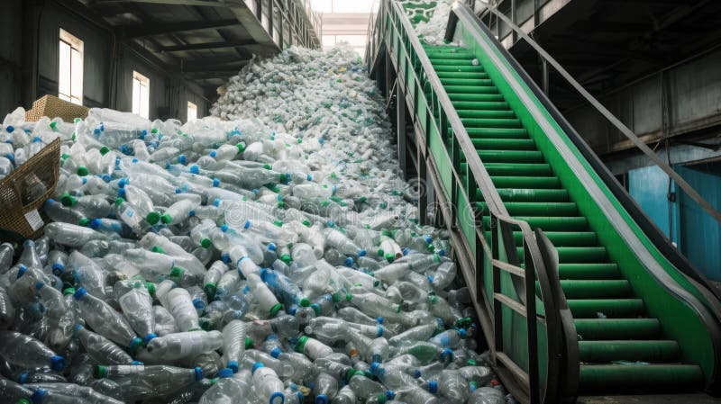 Recycling. Industry Plant for Processing Plastic. Recycling Concept ...