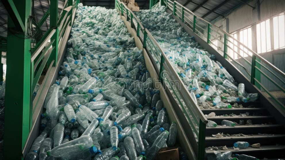 Recycling. Industry Plant for Processing Plastic. Recycling Concept ...