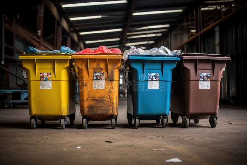 Multicolored Garbage Containers for Different Types of Waste Stock ...