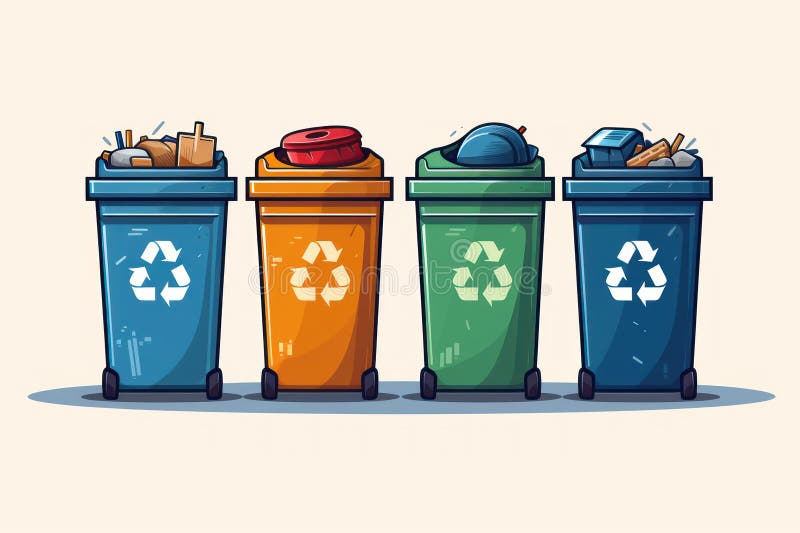 Recycling and Waste Sorting Concept Stock Illustration - Illustration ...