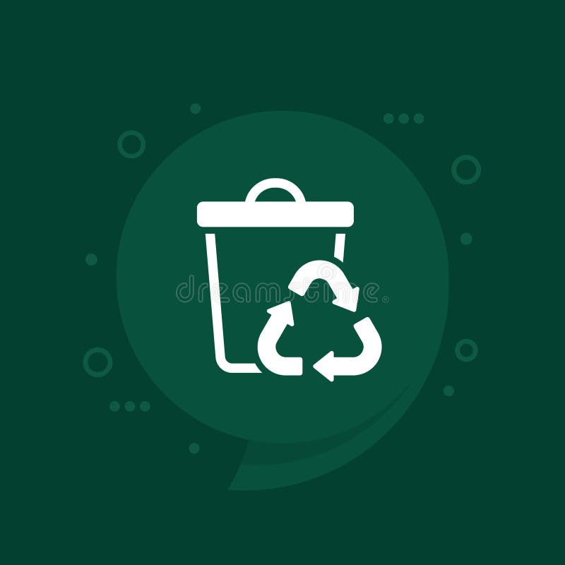 Recycling Waste Vector Icon with a Trash Bin Stock Vector ...