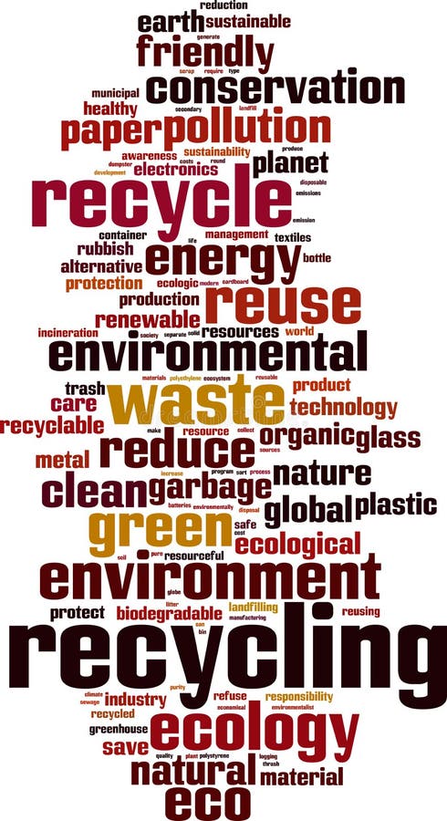 Recycling word cloud stock vector. Illustration of alternative - 258273586