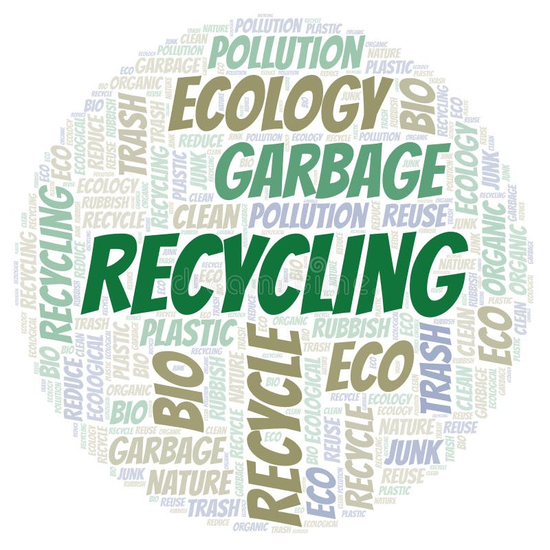 Recycling word cloud stock illustration. Illustration of concept ...