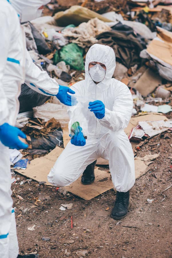 Recycling Workers Researching on the Landfill Stock Image - Image of ...