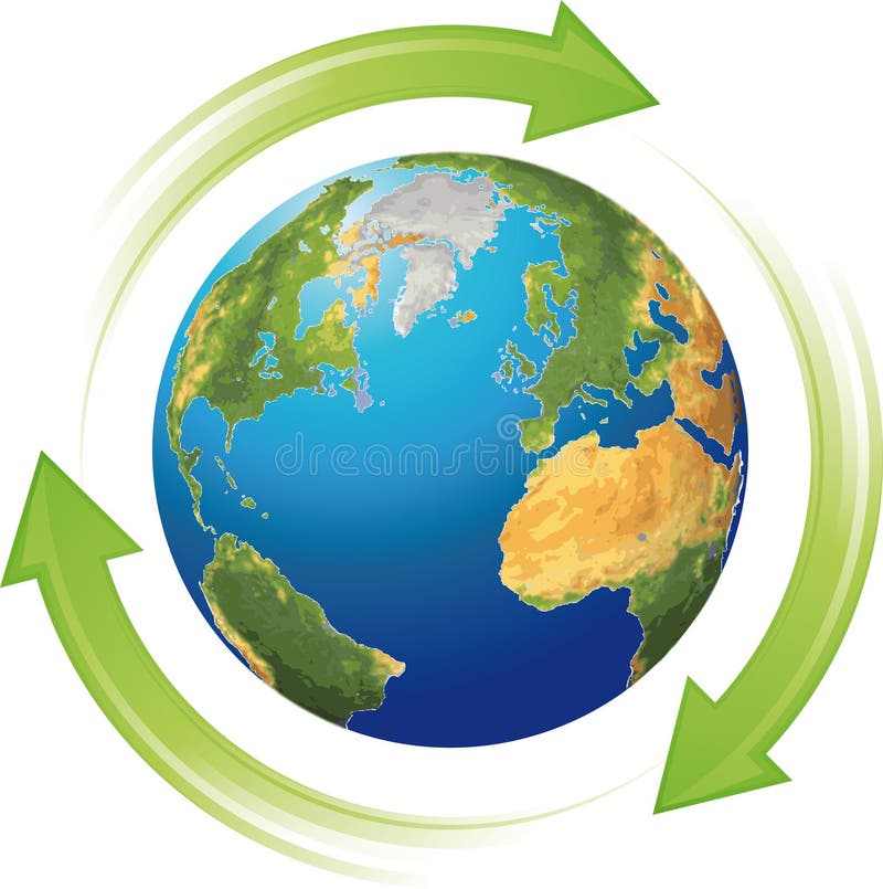 For recycling world stock vector. Illustration of continent - 30562633