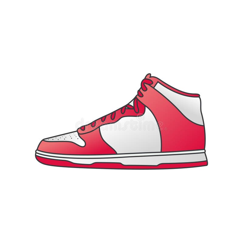 Red Sneaker Shoe Vector Illustration Stock Illustration - Illustration ...