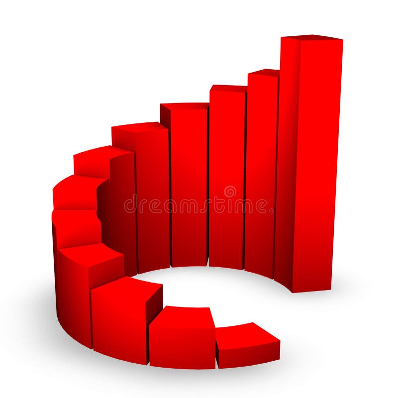 Red 3d graph stock illustration. Illustration of grow - 15505409
