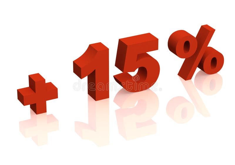 Red 3d Inscription - Plus Of Fifteen Percent Picture. Image: 5041575