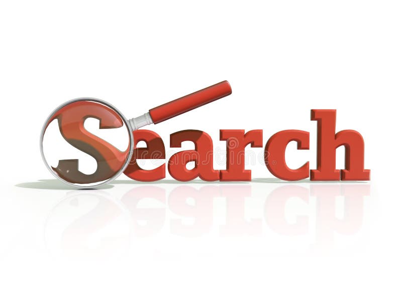 Magnifier and Search word stock illustration. Illustration of search ...