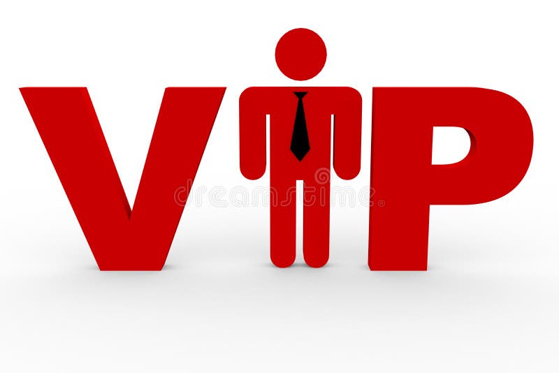 Standing 3d Man and Vip Text Stock Illustration - Illustration of ...