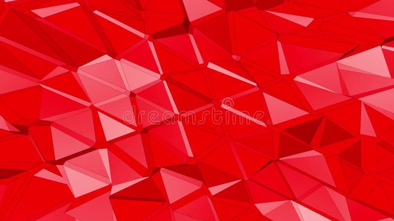 Red Abstract Animated Low Poly. 3d Rendering Stock Footage - Video of ...