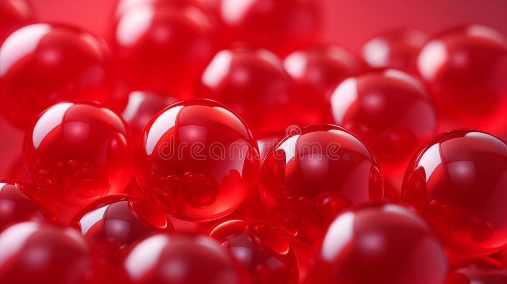 Red Abstract Background with Spheres or Balls Composition Plastic ...