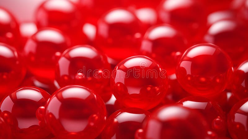 Red Abstract Background with Spheres or Balls Composition Plastic ...