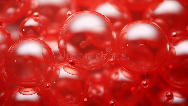 Red Abstract Background with Spheres or Balls Composition Plastic ...