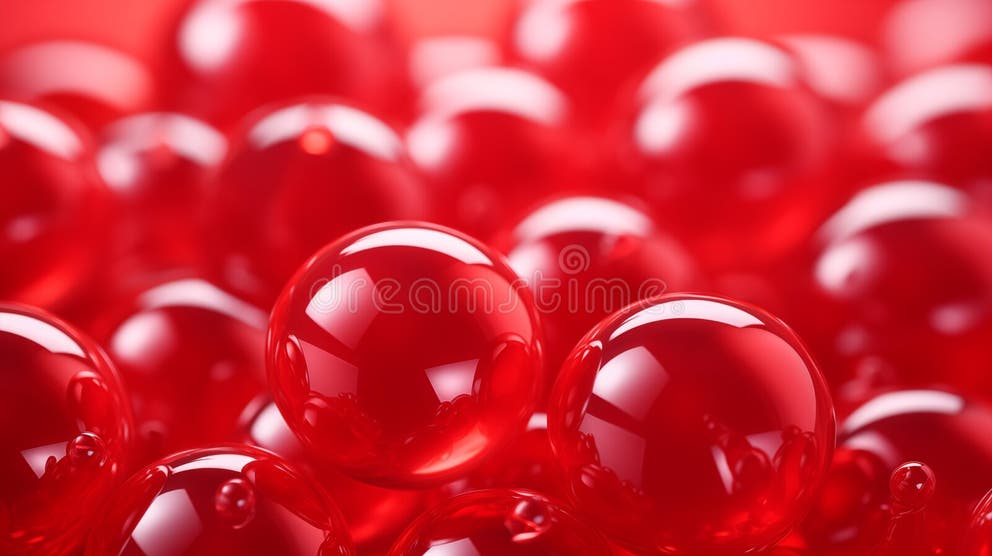 Red Abstract Background with Spheres or Balls Composition Plastic ...